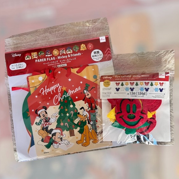Disney | Holiday | Disney For Daiso Felt Garland Paper Flag Christmas ...